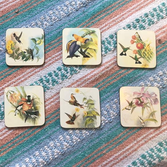 Dining | 8s Hummingbird 6 Piece Coaster Set Cloverleaf | Poshmark